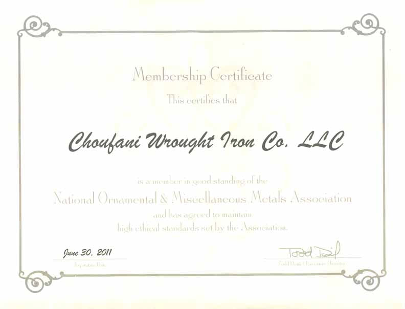 Nomma Membership Certificate – Choufani