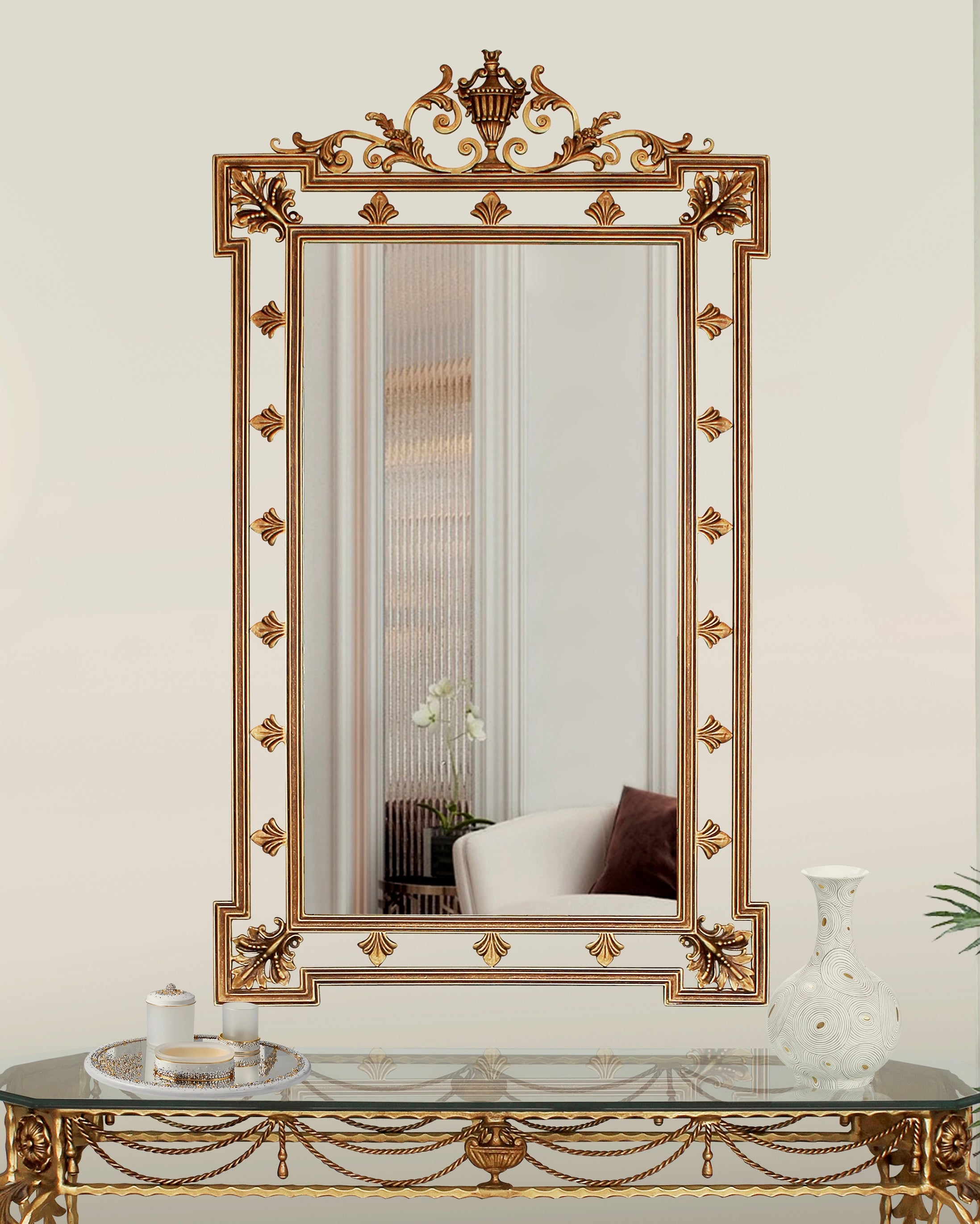 Leticia Antique Gold Mirror – Luxury Classical Design | Choufani